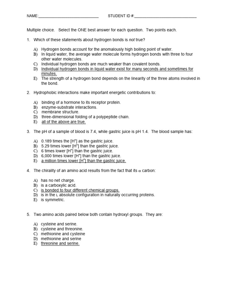 Protein Structure and Function Quiz | PDF | Alpha Helix | Hemoglobin