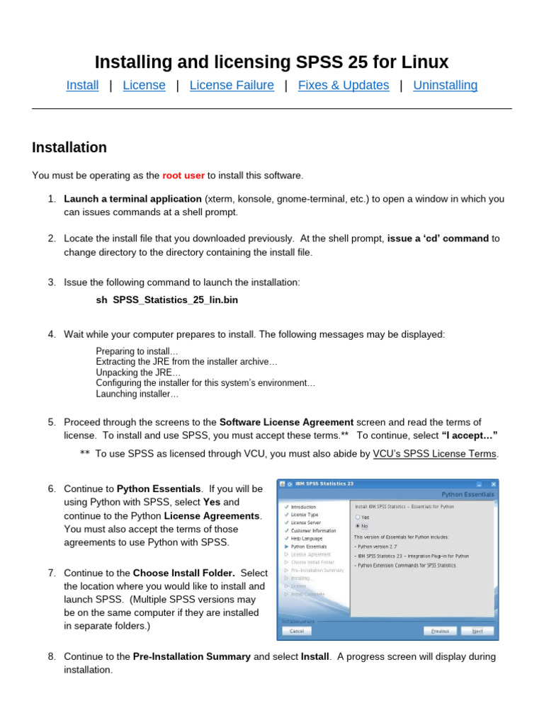 SPSS 25 Linux Install Guide | PDF | Spss | Directory (Computing)