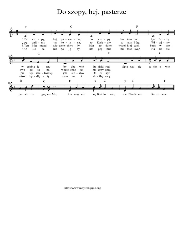 Do Szopy, Hej, Pasterze | PDF