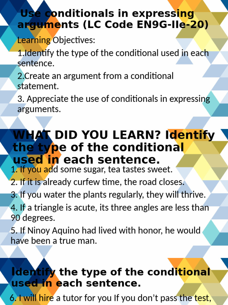CO 1 Using Conditionals | PDF | Argument | Logic