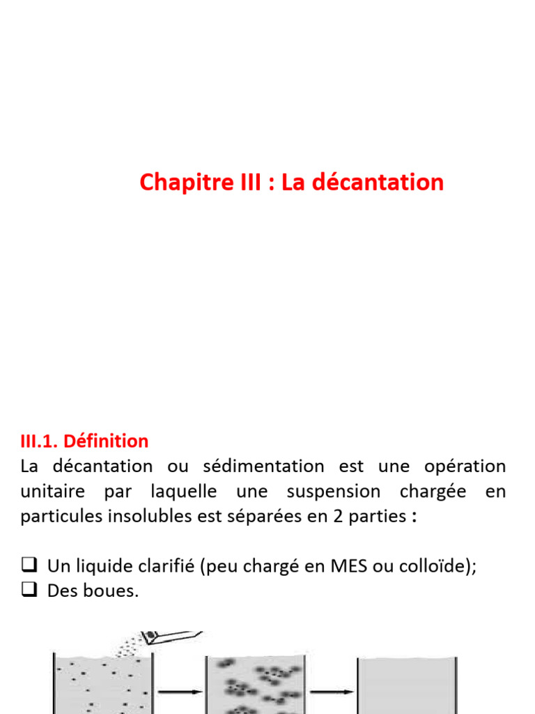 Définition et types de décantation | PDF | Traînée | Écoulement laminaire