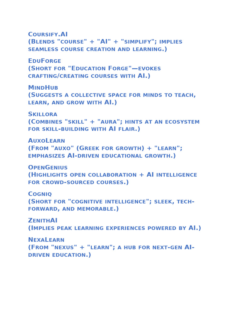 Company Names Courses | PDF