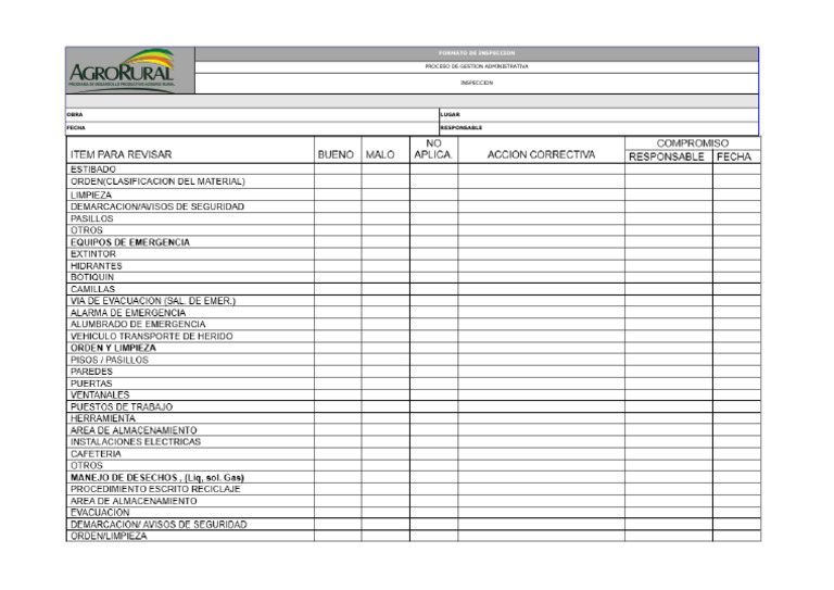 Formato de Inspeccion | PDF