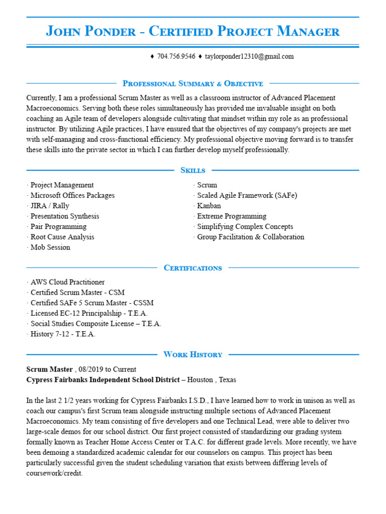 Dice Resume CV John Ponder | PDF | Curriculum | Agile Software Development