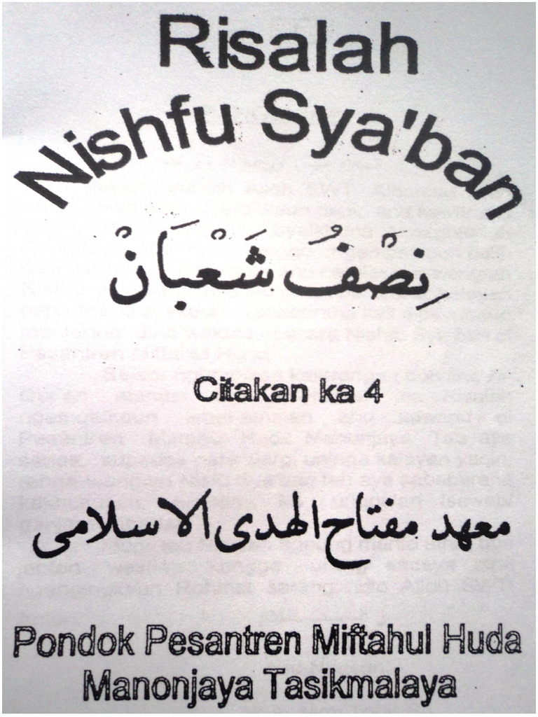 Risalah Nisfu Sya'Ban | PDF