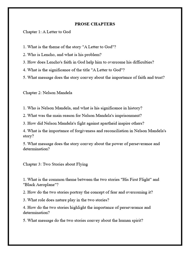 Important questions FIRST FLIGHT CLASS 10 | PDF | Poetry | Nelson Mandela