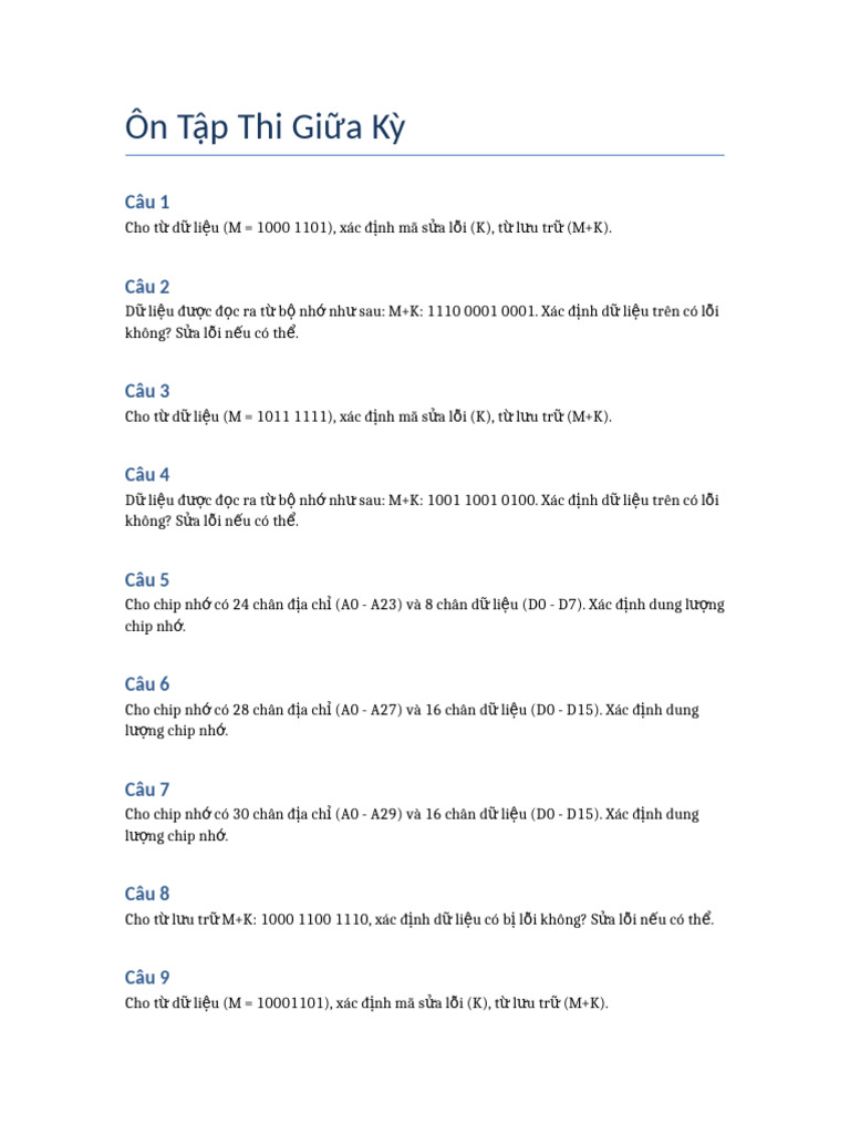 On Tap GK Bai Tap | PDF