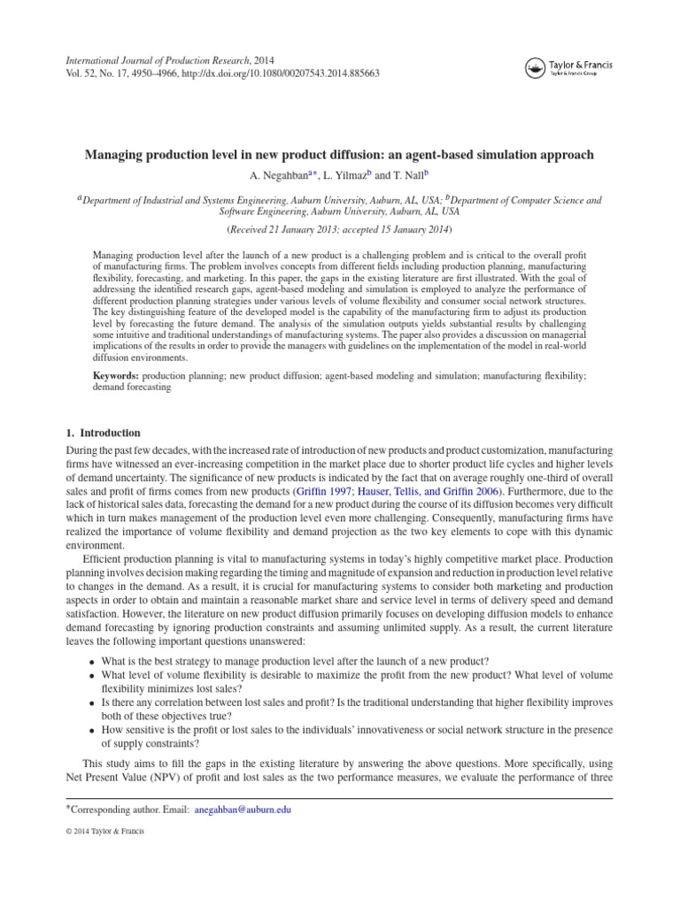 OM Article | PDF | Forecasting | Agent Based Model