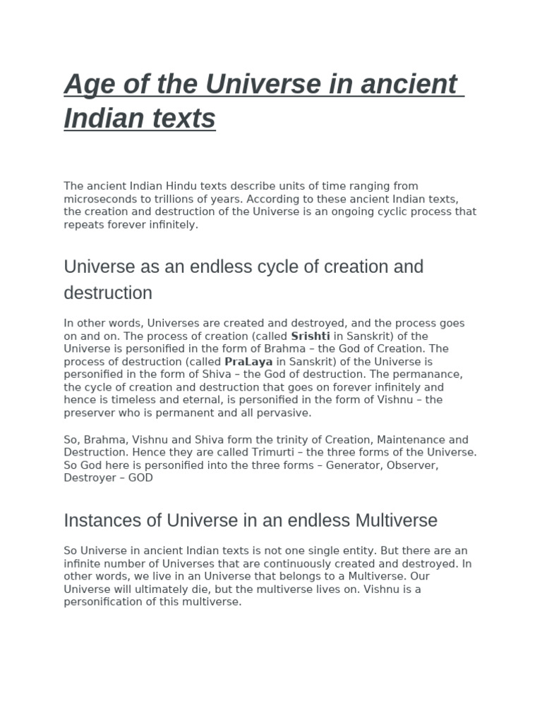 Ancient Indian Cosmology Explained | PDF