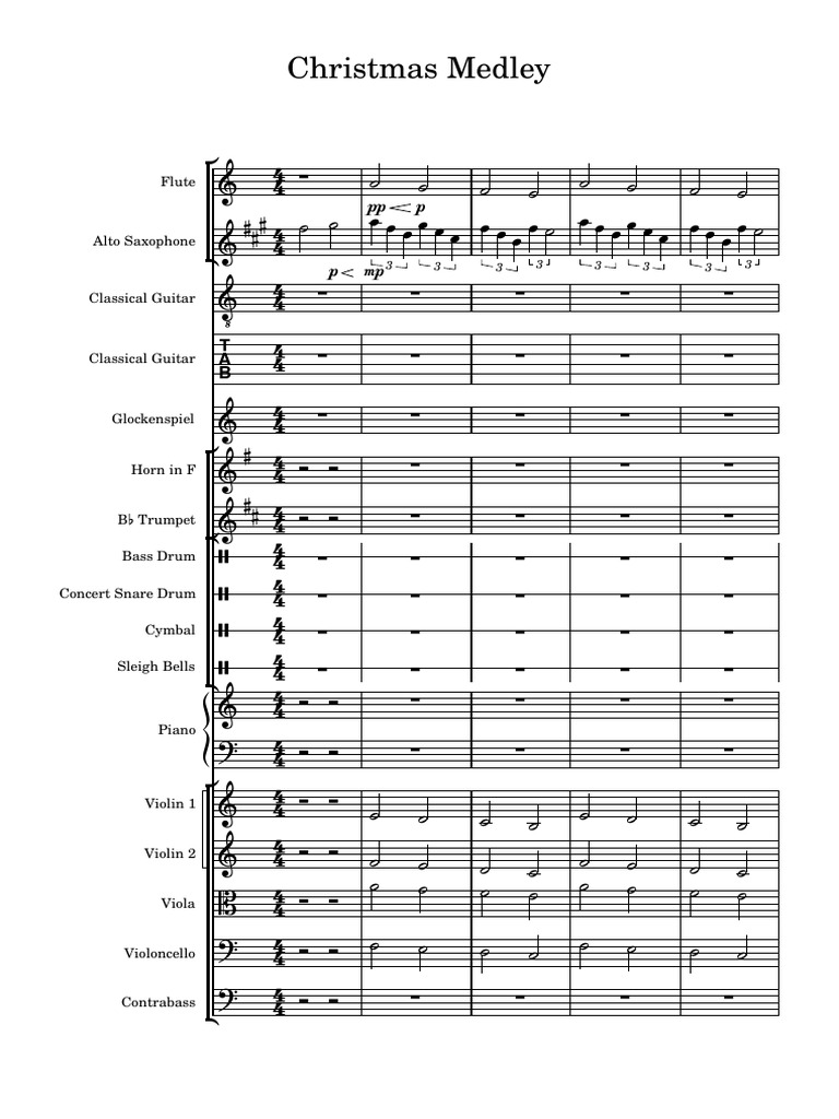 Christmas Medley-Score - and - Parts | PDF | Music Technology | Musical ...