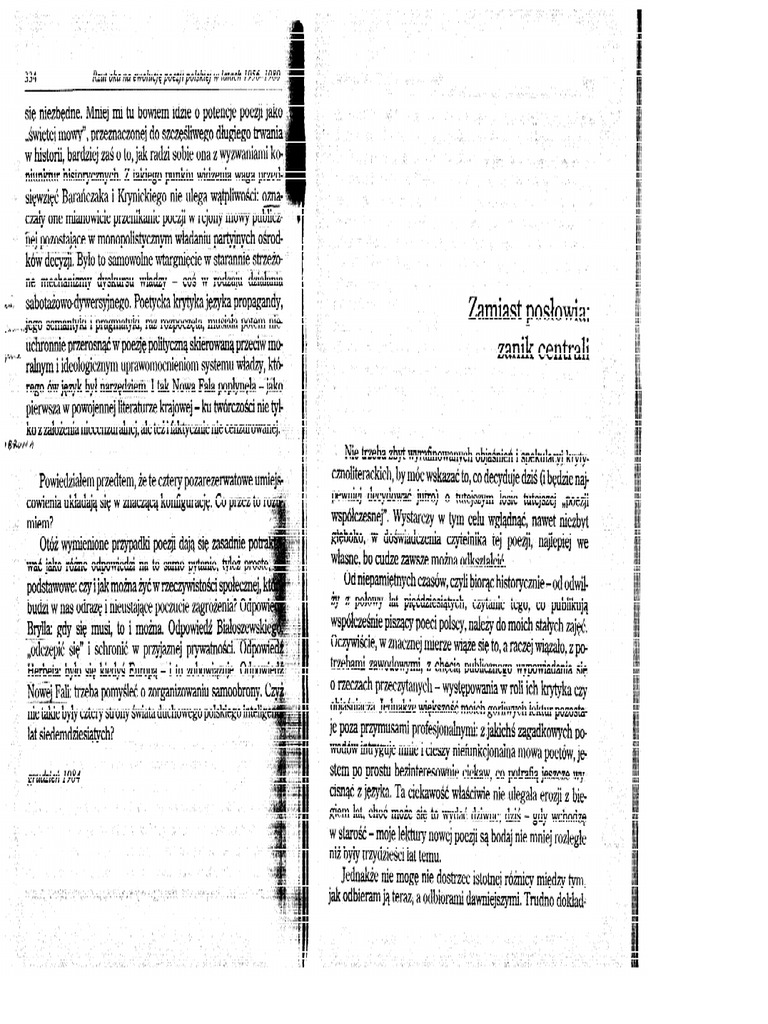 Janusz Sławiński Zanik Centrali (1994) | PDF