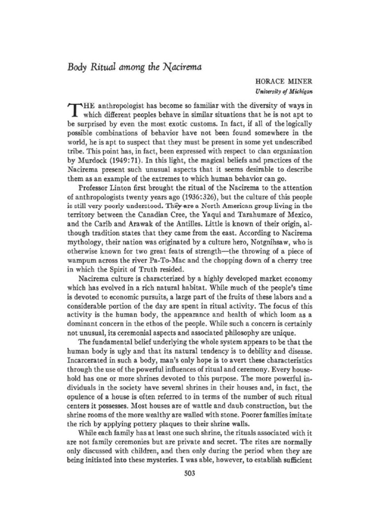 Miner 1956 nacirema | PDF