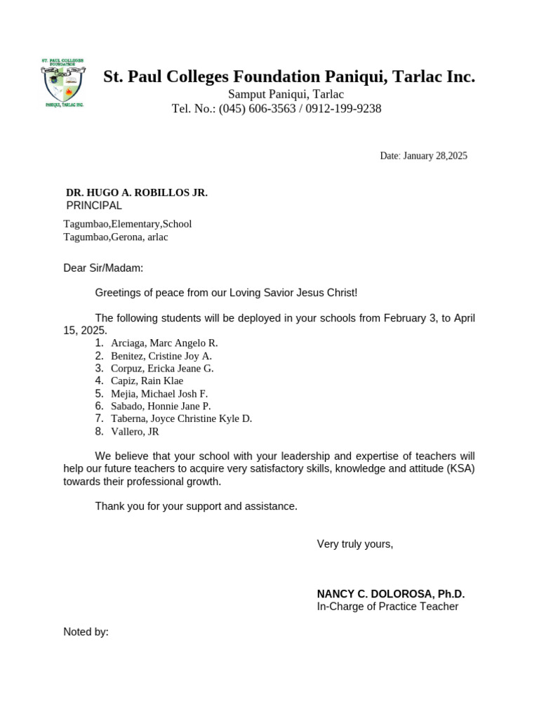 Student Deployment Notification 2025 | PDF