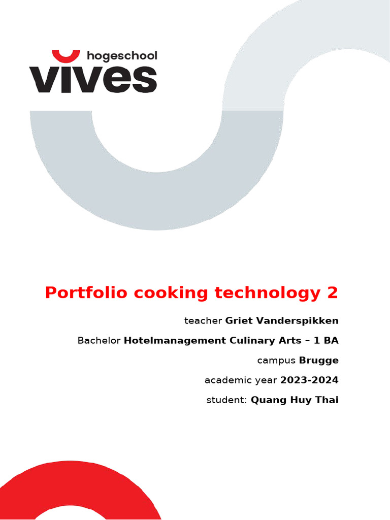 Portfolio Cooking Technology 2 | PDF | Cooking | Taste