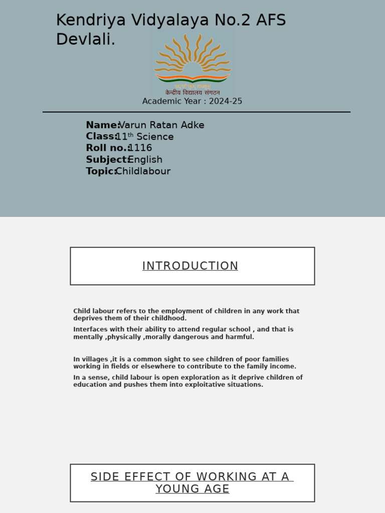Kendriya Vidyalaya No.2 AFS Devlali.: Name: Class: Roll No.: Subject ...