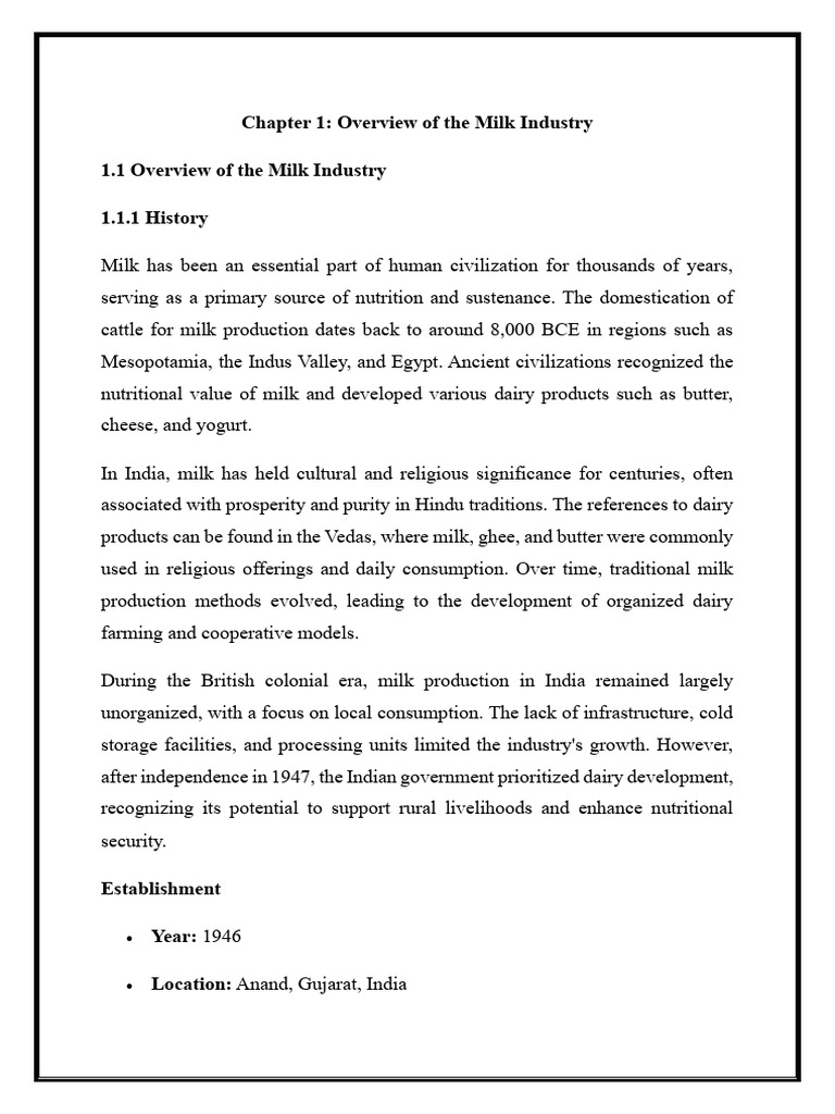 Chapter 1 | PDF | Dairy | Milk