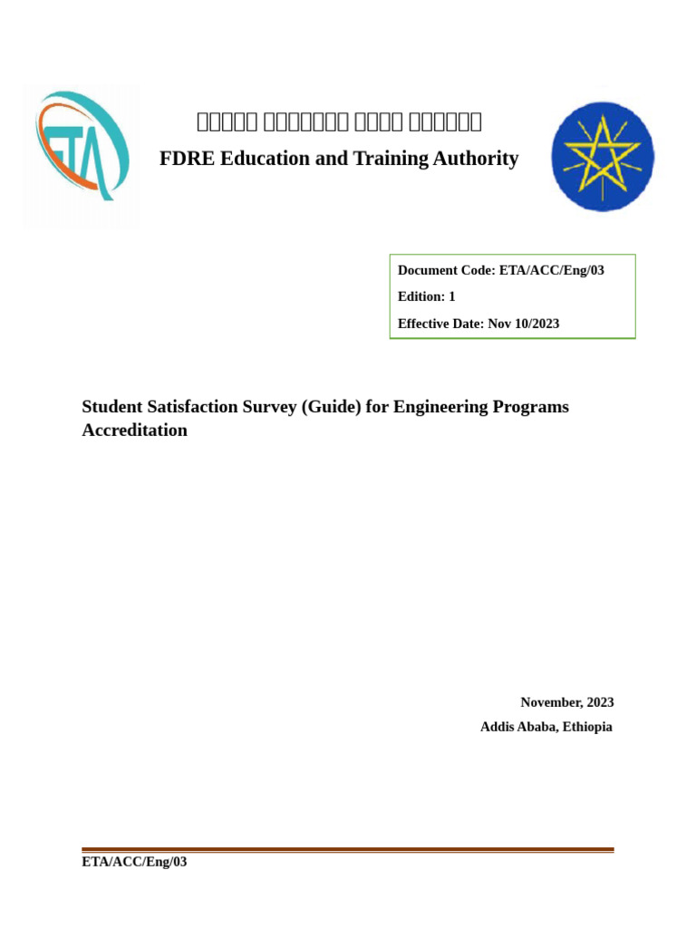 Student Satisfaction Survey For Engineering Program Accreditation | PDF | Educational Assessment ...