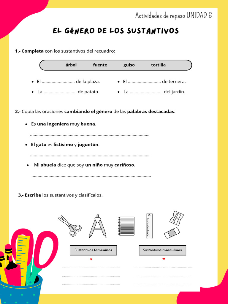 REPASO GÉNERO DE LOS SUSTANTIVOS | PDF