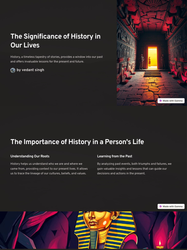 The Significance of History in Our Lives | PDF | Tutankhamun | Ancient ...
