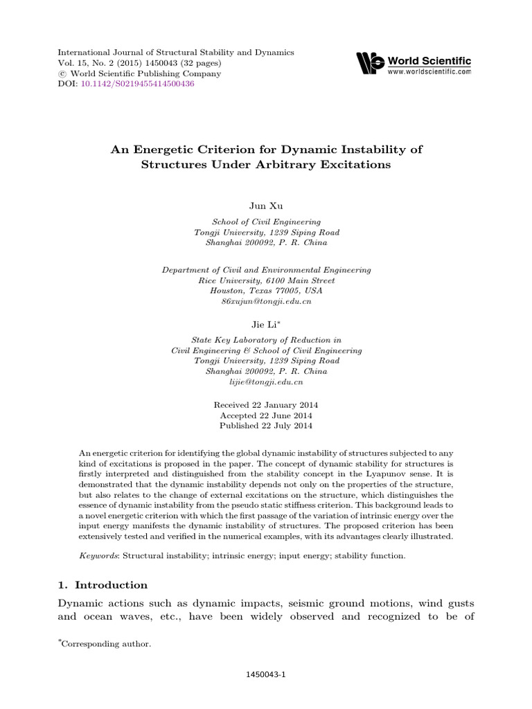An Energetic Criterion For Dynamic Instability of | PDF | Stability ...