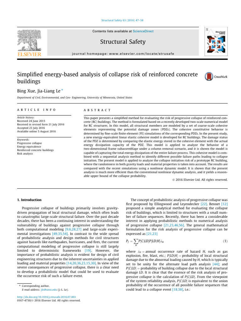 Simplified Energy-Based Analysis of Collapse Risk of Reinforced ...