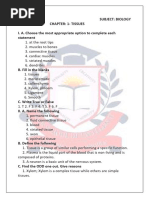 Tissues Work Sheet - Answer Key | PDF | Tissue (Biology) | Anatomy