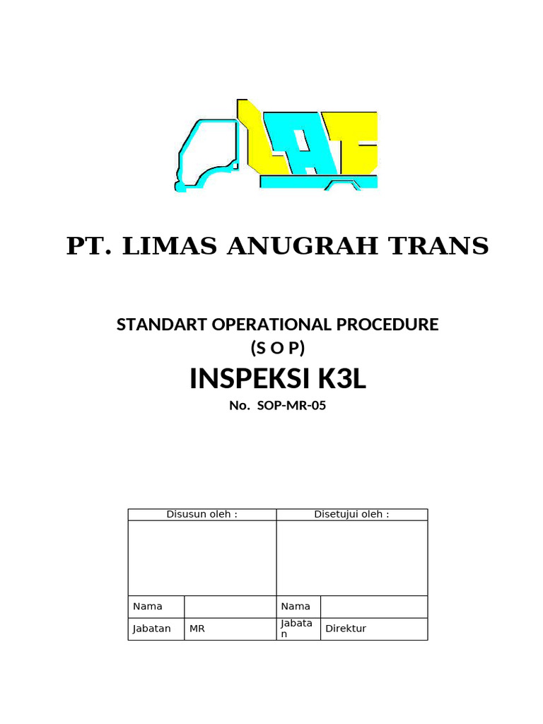SOP Inspeksi LK3 - TRANS | PDF