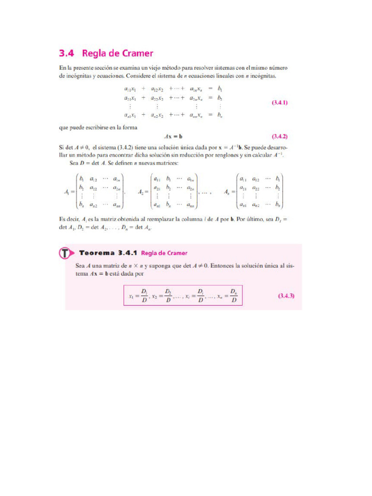 Regla de Cramer | PDF