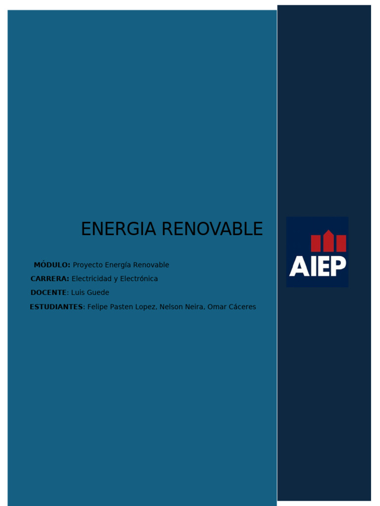 Proyecto Entregable | PDF | Energía renovable | Sistema fotovoltaico