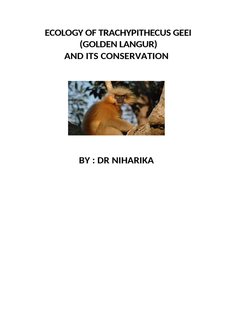 Ecology of Trachypithecus Geei | PDF | Conservation Biology ...
