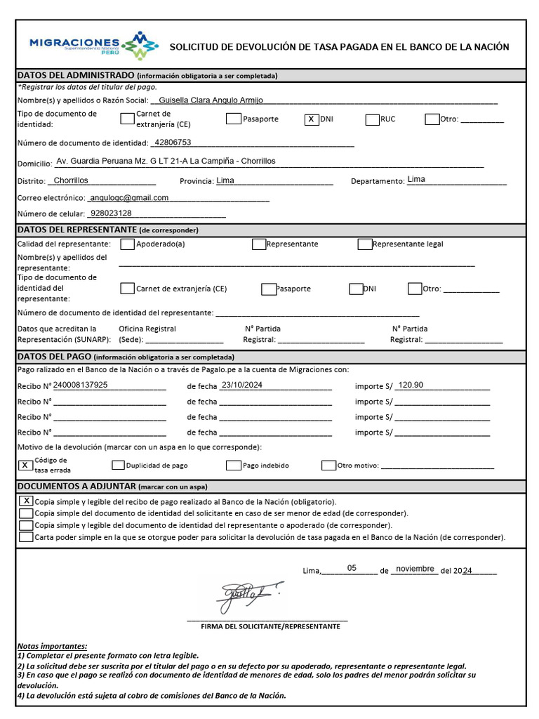 Nuevo Formato Solicitud Devolucin de Tasa Oaf | PDF | Gobierno y personalidad | Control de acceso