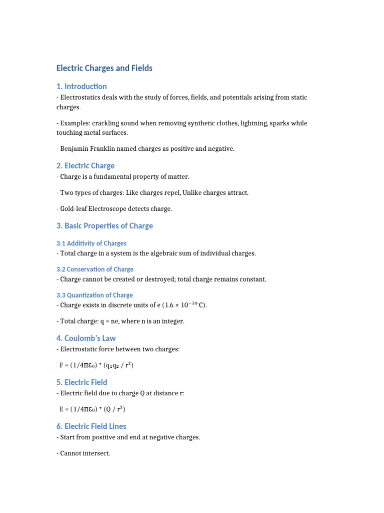 Understanding Electric Charges and Fields | PDF