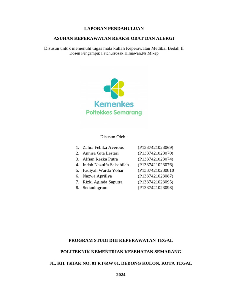 Askep Reaksi Obat Dan Alergi New Banget | PDF