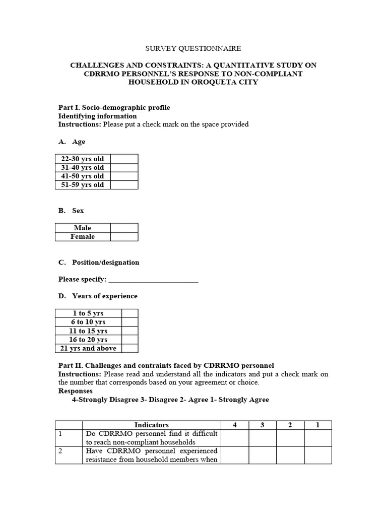 SURVEY-QUESTIONNAIRE | PDF