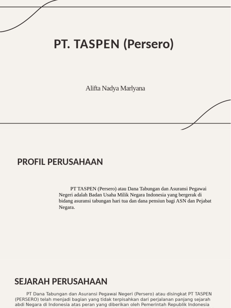 Profil PT TASPEN (Persero) | PDF