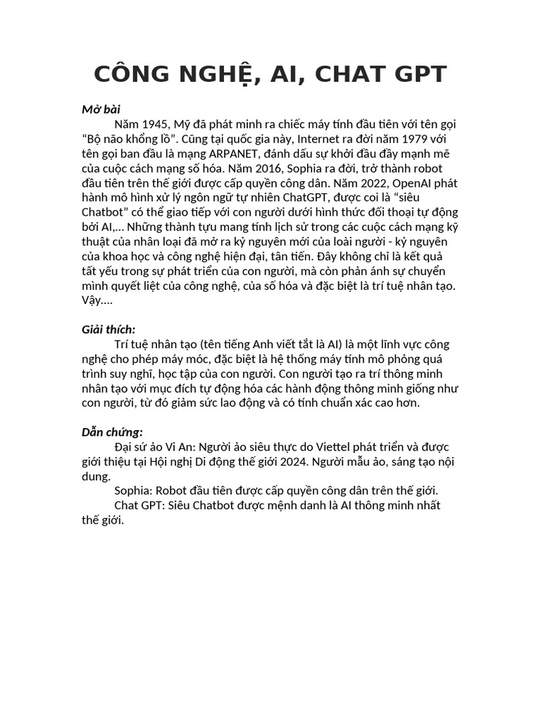 Công nghệ và chat GPT | PDF