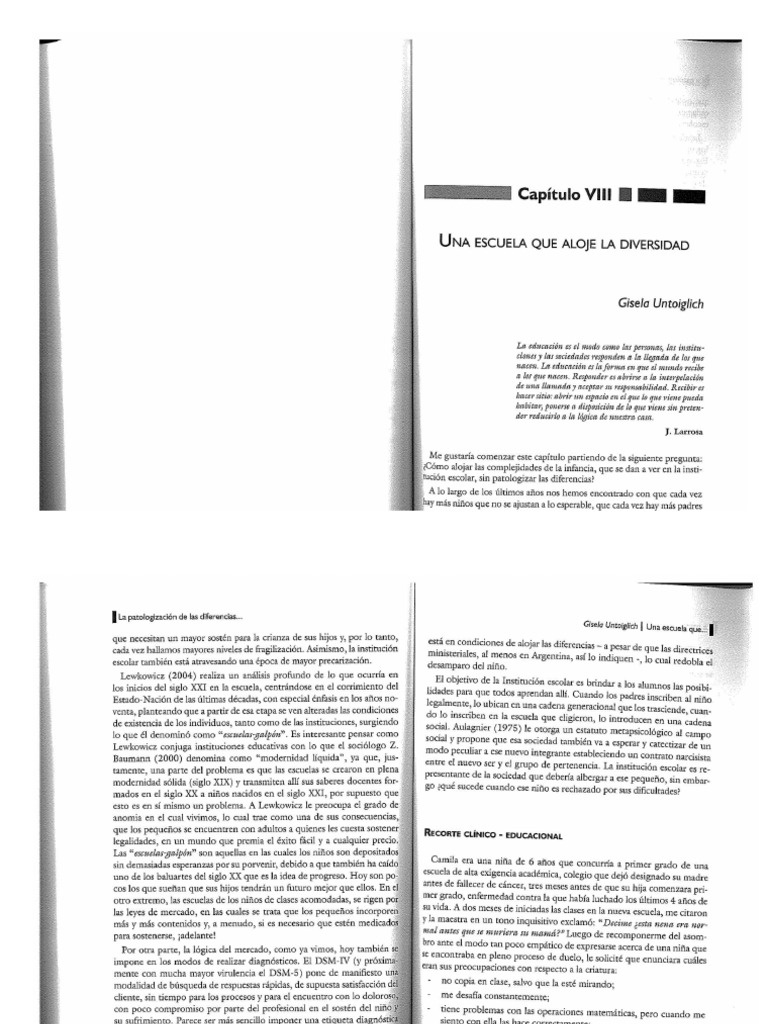 Gisela Untoiglich - Cap. Viii - Una Escuela Que Aloje La Diversidad | PDF