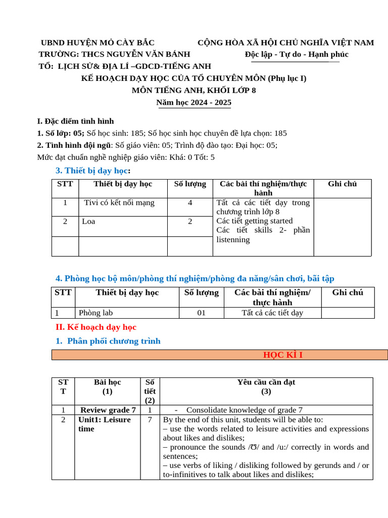 KHGD TA 8 - PH Luc 1 | PDF