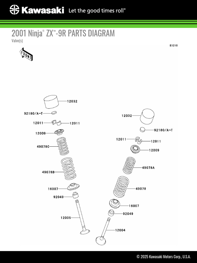 2001 Ninja® ZX™-9R Valve(s) | PDF | Engine Technology | Engines