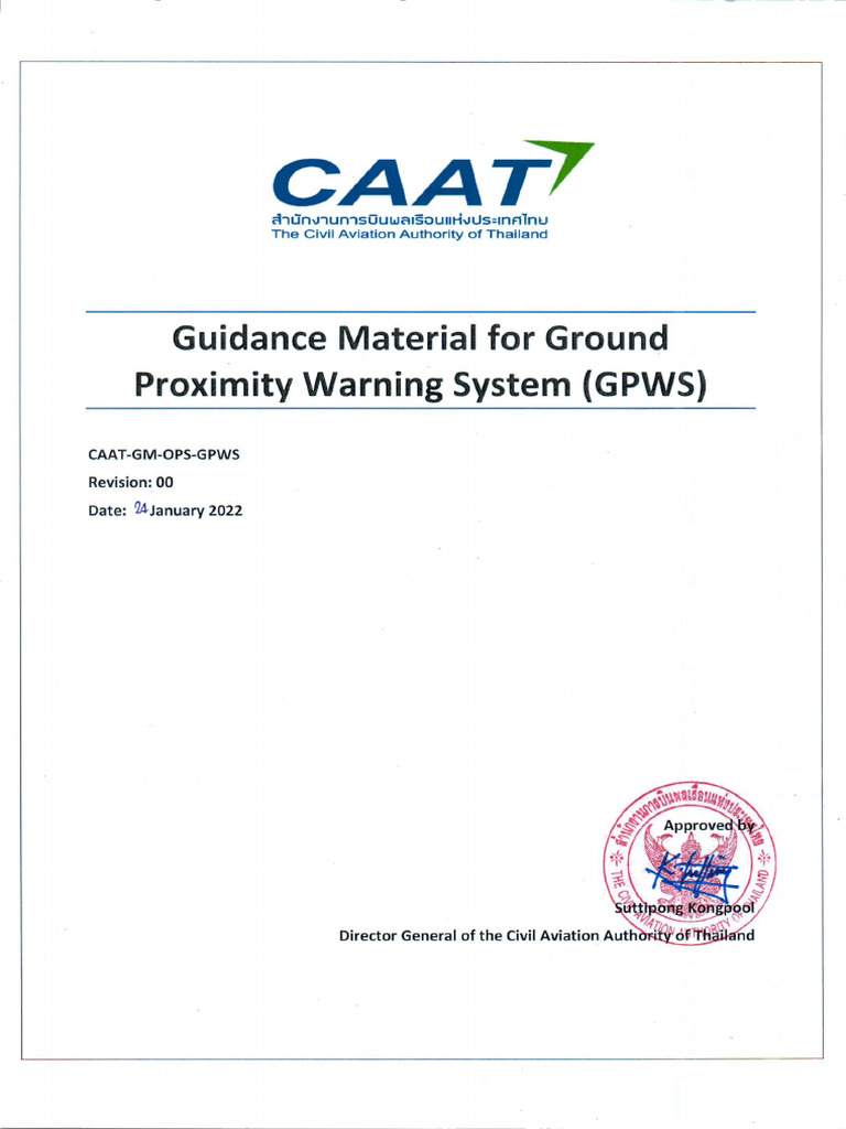 Caat Gm Ops Gpws Revision 00 | PDF | Aviation | Aviation Safety