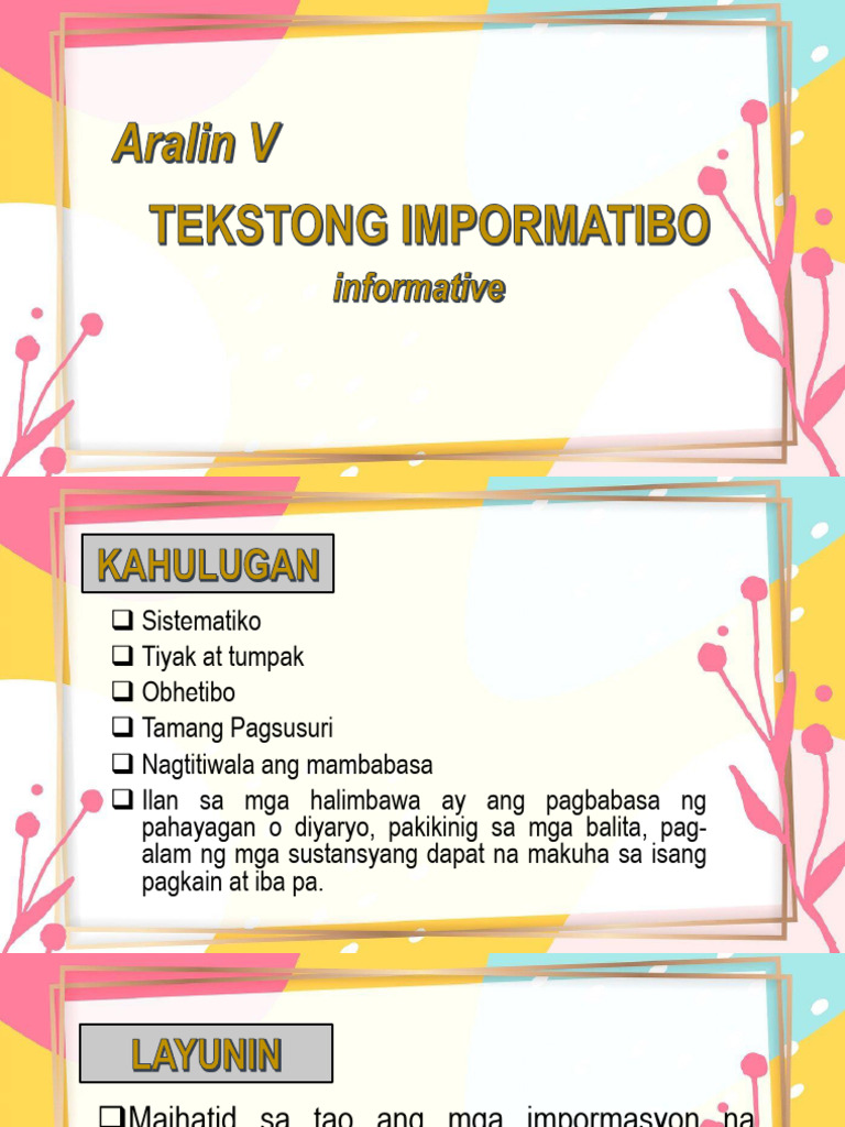 Aralin-V-Tekstong-Impormatibo | PDF
