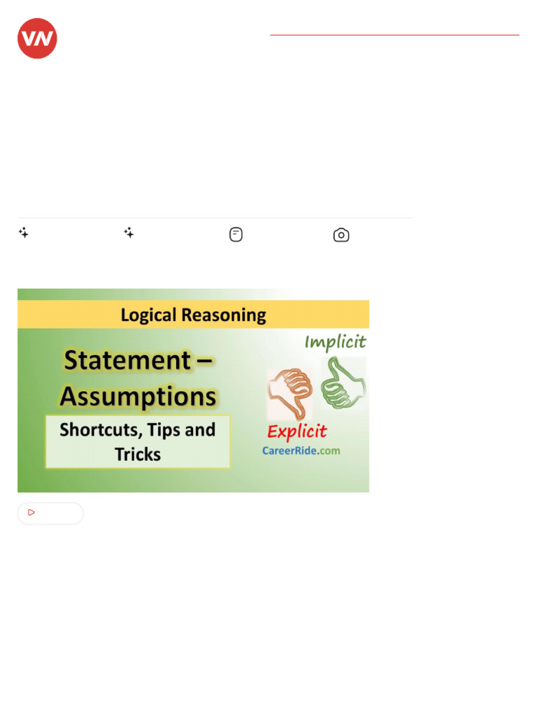 Statement and Assumptions - Tricks Shortcuts For Placement Tests, Job ...
