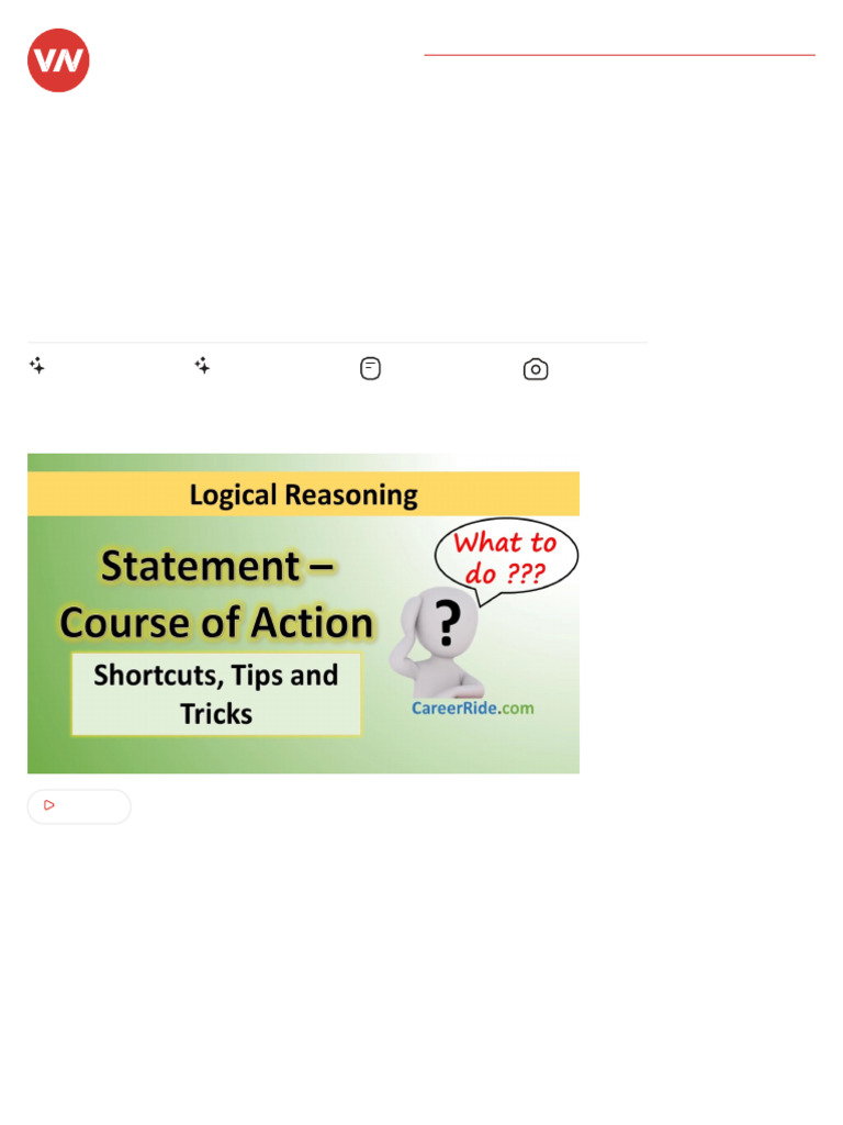 Statement and Course of Action - Tricks Shortcuts For Placement Tests ...