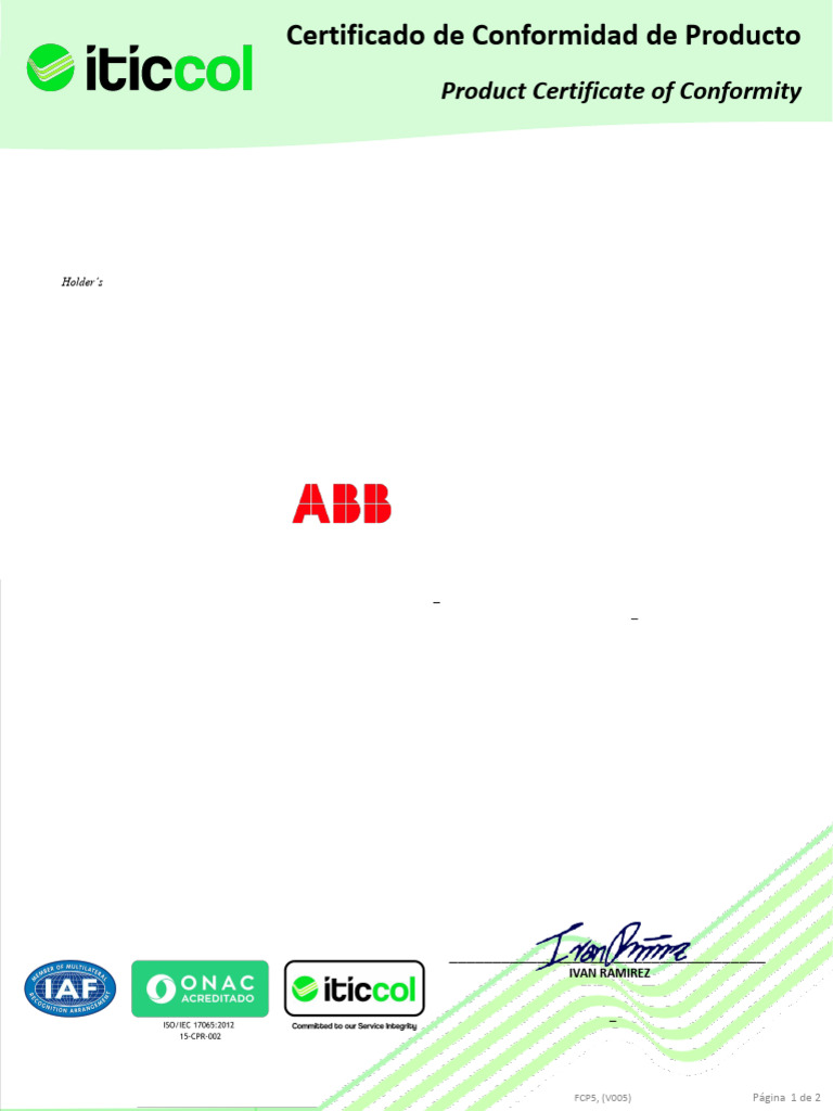 BSP-0320 Certificado OVR | PDF | Electricidad | Electromagnetismo