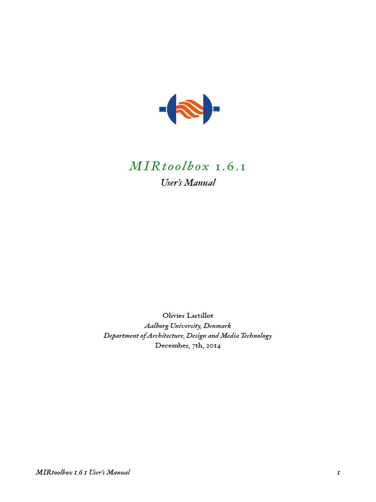 MIRTOOLBOX - Manual1.6.1 | PDF | Computer File | Sampling (Signal Processing)