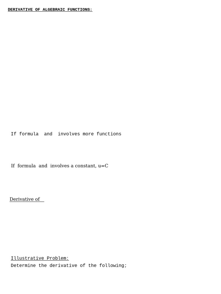 Math 102 Module 3 Derivative Of Algebraic Functions 101405 Pdf