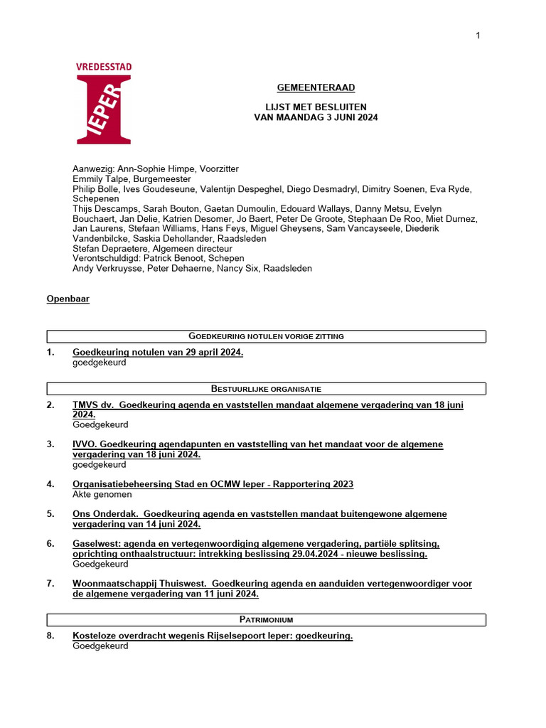 Lijst Met Besluiten Juni | PDF