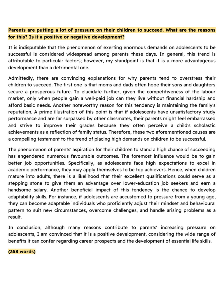 Pressure Pdf Adolescence Cognition