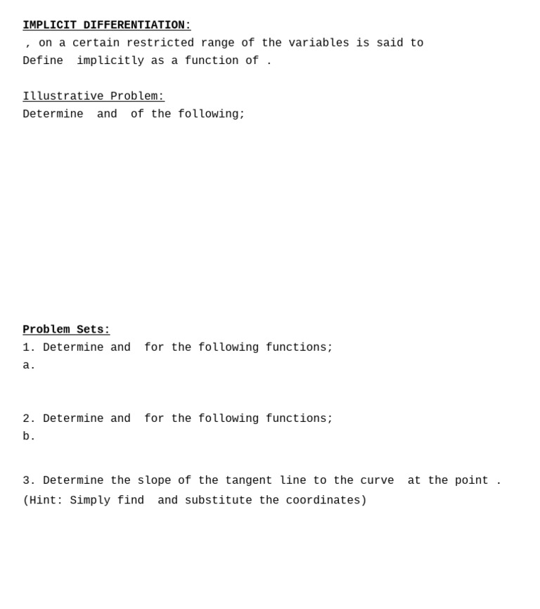 Math 102 - Module 6 - Implicit Differentiation - 101423 | PDF