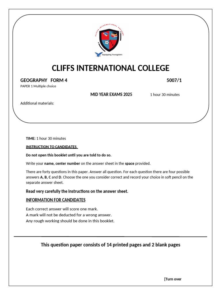 Question Paper Formart | PDF